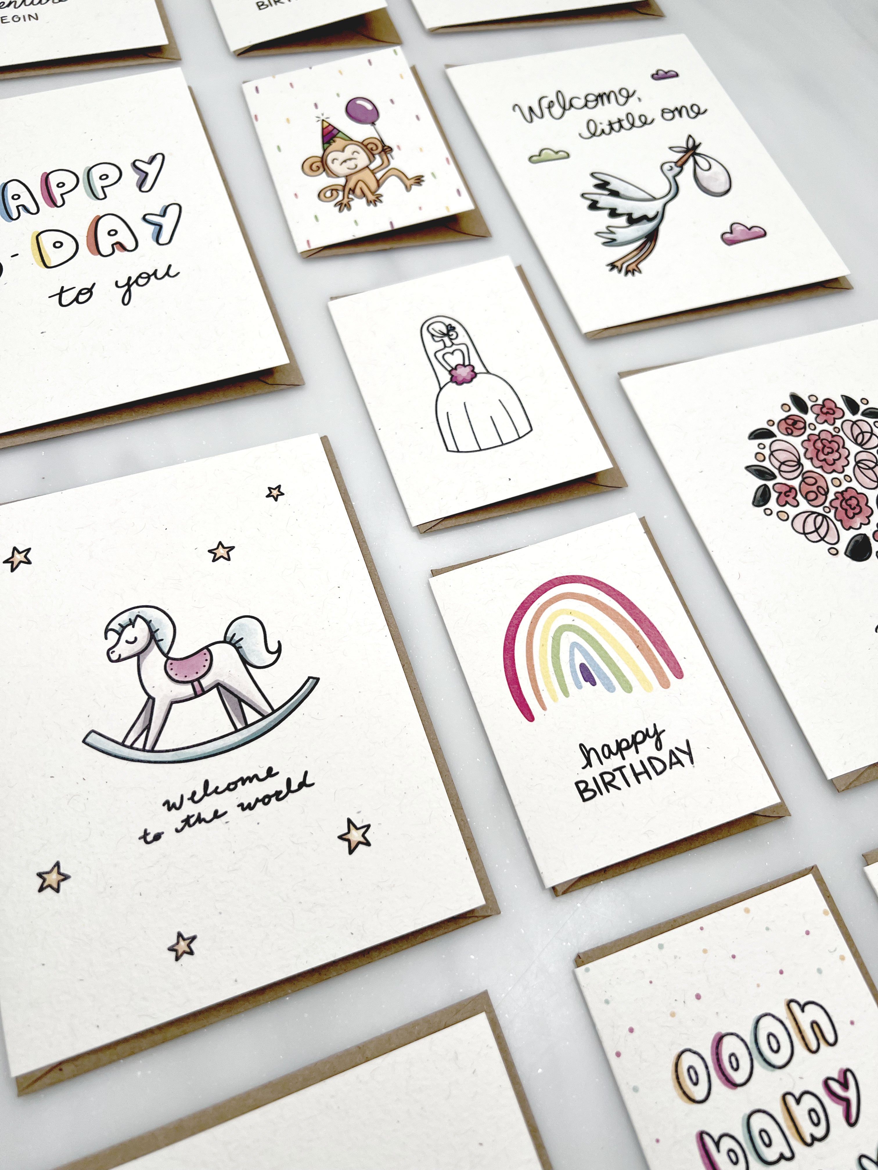 Eco-Friendly Greeting Cards | Recycled A2 Cards with Kraft Envelopes ...